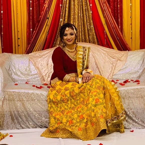 Dresses | Bridal Mehendi Skirt With Velvet Blouse | Poshmark